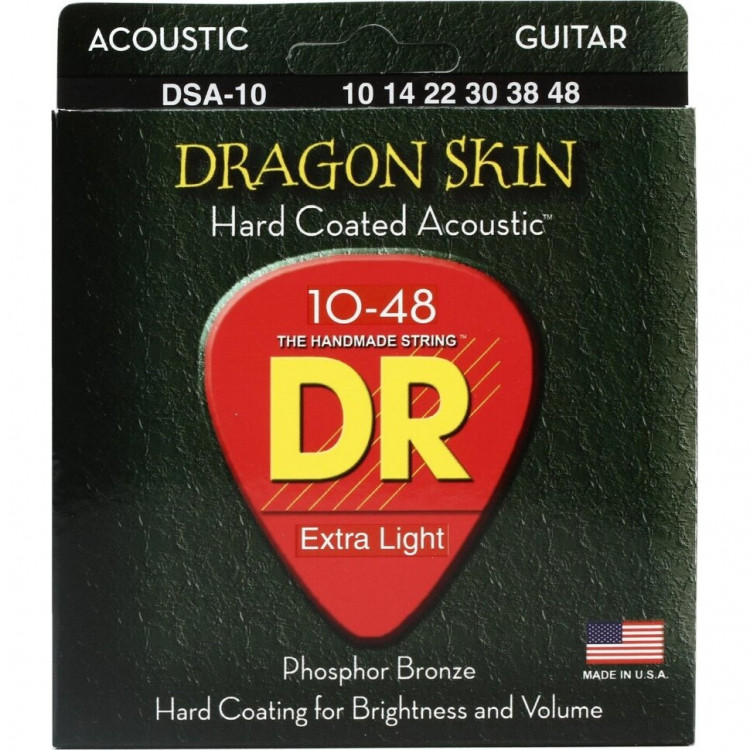 Купить Струны для акустической гитары 10-48 DR DSA-10 Dragon Skin по ...